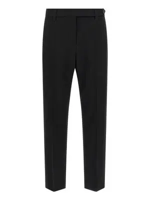 Brunello Cucinelli Virgin Wool Monile Trousers - Black