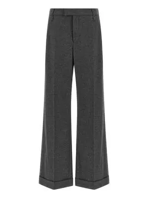 Brunello Cucinelli Wool And Cashmere Mélange Blend Trousers - Gray