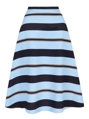 EMILIA WICKSTEAD Hallie Skirt In Striped Taffeta Faille - Blue