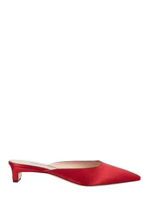 EMILIA WICKSTEAD Katy Mules In Satin - Red