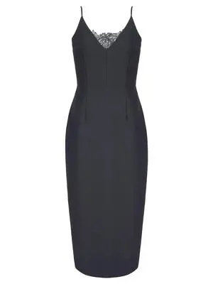EMILIA WICKSTEAD Cloqué Dress With Lace Inserts - Black
