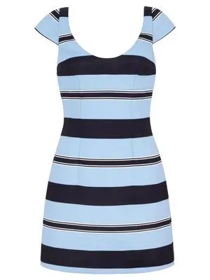 EMILIA WICKSTEAD Eloise Striped Taffeta Faille Dress - Blue