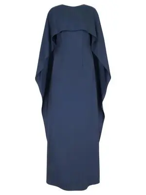 EMILIA WICKSTEAD Alphonse Silk Cape Dress - Navy