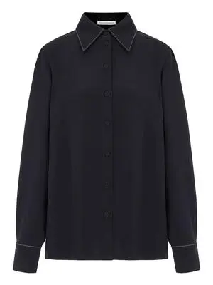 EMILIA WICKSTEAD Silk Crepe De Chine Top - Black