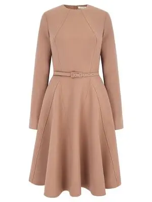 EMILIA WICKSTEAD Ucellina Dress In Birdseye Suiting - Camel