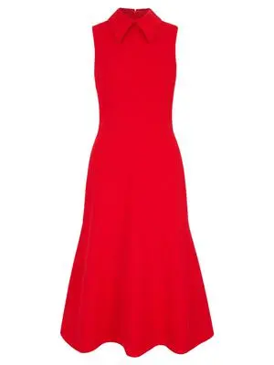 EMILIA WICKSTEAD Leontine Dress In Wool Crepe - Red