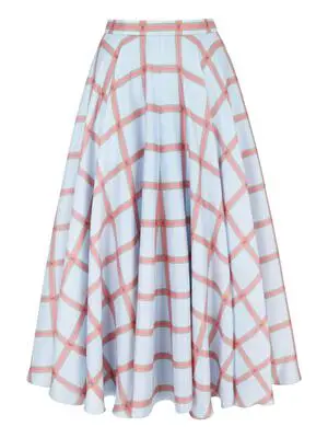 EMILIA WICKSTEAD Karima Silk Twill Midi Skirt - Blue