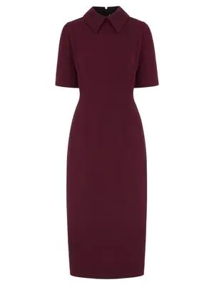 EMILIA WICKSTEAD Valletta Dress In Single Wool Crepe - Plum