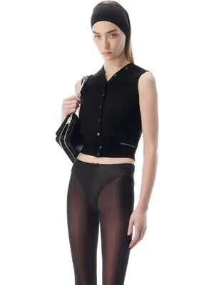 ALEXANDER WANG Alexander Wang Continuous Placket Tank Top Cardigan