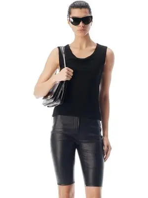 Alexander Wang Alexander Wang Zipper Detail Cowl Neck Tank Black