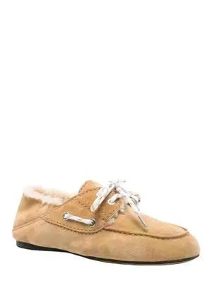Sandro Suede Boat Shoes - Neutrals
