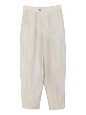 CHIAHUNG SU Hand-woven Yarn-dyed Trousers - Neutrals