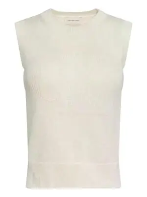 Calvin Klein Intarsia Logo Knit Sweater Vest - Neutrals