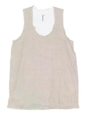 Comme Des Garçons Sleeveless Top With Frayed Edges - Neutrals