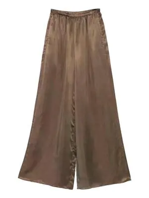 RUOHAN Satin-finish Elasticated-waist Trousers - Brown