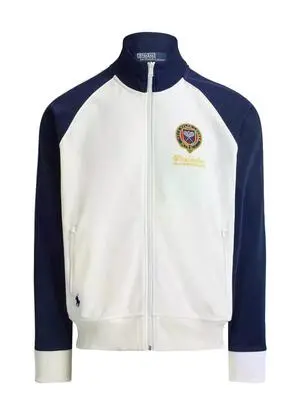 Polo Ralph Lauren Zip Tennis Patch Track Sweatshirt - Neutrals