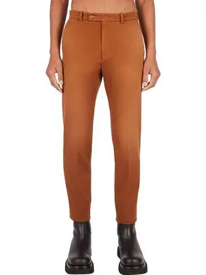Gucci Regular Fit Canvas Weave Cotton Pants - Brown