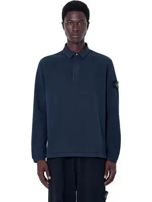 Stone Island Long Sleeve Polo Shirt - Black