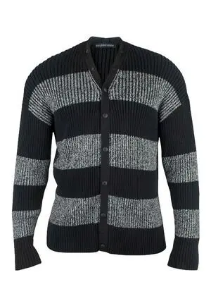Balenciaga Cotton Cardigan With Back Logo - Black