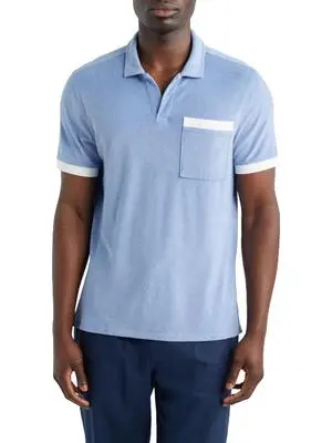 Mack Weldon Johnny Collar Terry Cloth Pocket Polo - Desert Spring