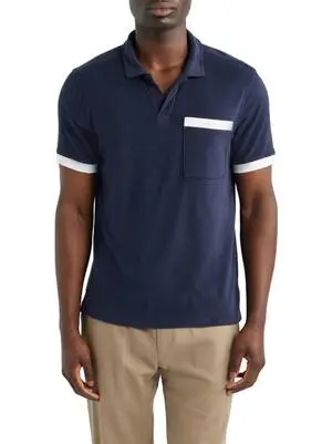 Mack Weldon Johnny Collar Terry Cloth Pocket Polo Night Sky