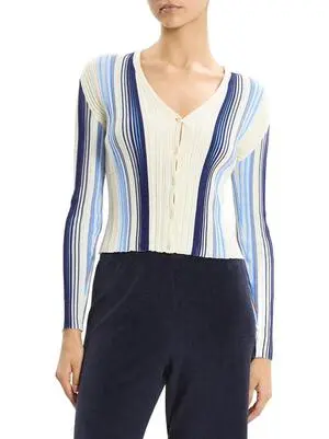 Theory Berk Rib Cardigan - Ivory Multi