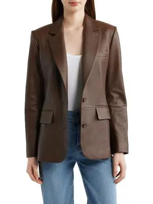 Rag & Bone Archer Leather Blazer - Brown