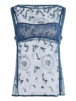 SIR. Leif Lace Bateau-neck Top With Matching Bra - Blue