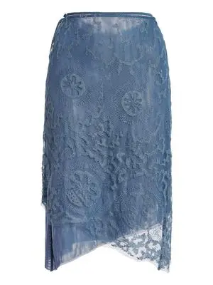 SIR. Leif Lace Midi Skirt - Blue