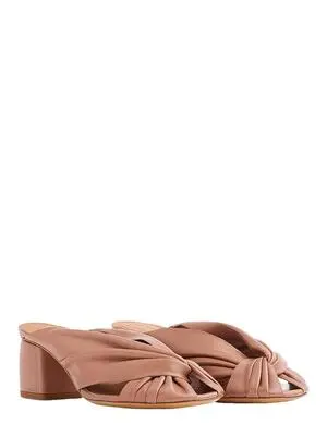 FORTE_FORTE Crossover Leather Block Heel Sandals - Mousse