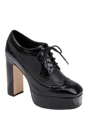 L'Agence Tania Platform Oxford Pumps - Black Leather