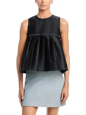 MAISON MARGIELA Pleated Sleeveless Top - Black
