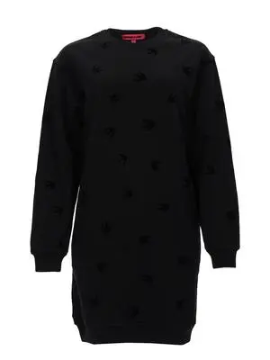 Alexander McQueen Mini Dress With All-over Print - Black