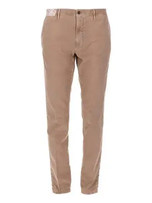 Incotex Patch Logo Tailored Pants - Brown