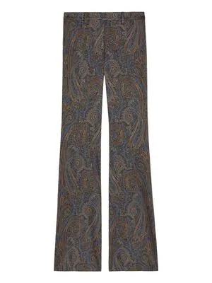 Etro Paisley Jacquard Flared-leg Trousers - Multicoloured