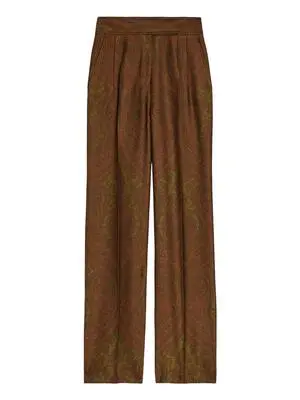 Etro Paisley-jacquard Wool-blend Trousers - Multicoloured