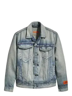 Heron Preston X Levi's Trucker Jacket "concrete Vintage Wash - Blue