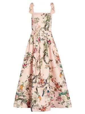 Alice + Olivia Hana Floral-print Stretch Cotton-sateen Midi Dress - Pink