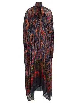 Etro Printed Gathered Silk-chiffon Midi Dress - Multicoloured