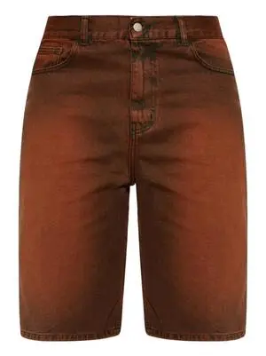 CARNE BOLLENTE Embroidered Denim Shorts - Brown