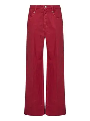 Brunello Cucinelli Monili Embroidered Flare Jeans - Red