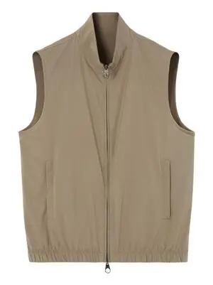 Loro Piana Stand Collar Zip-up Vest - Thyme