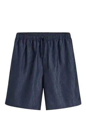Dior Oblique Motif Drawstring Shorts - Blue