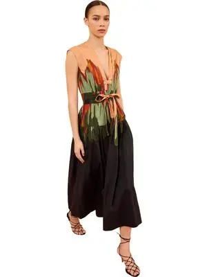 Ulla Johnson Ulla Johnson Lucine Deep V Cotton Dress Agate