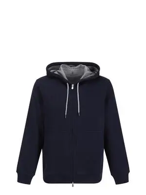 Brunello Cucinelli Full Zip Hoodie - Blue