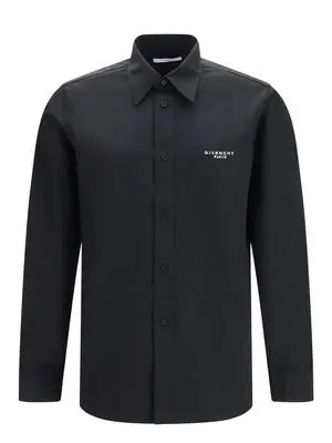 Givenchy Embroidered Poplin Shirt - Black