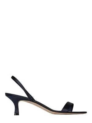 THE ROW Ella Slingback Satin Sandals - Navy