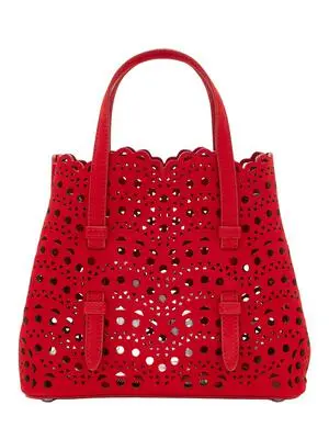 Alaïa Mina 20 Nubuck Leather Bag - Red