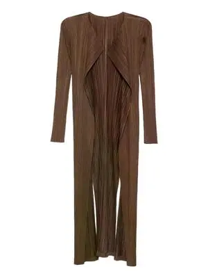 Issey Miyake Swing Pleated Coat - Brown