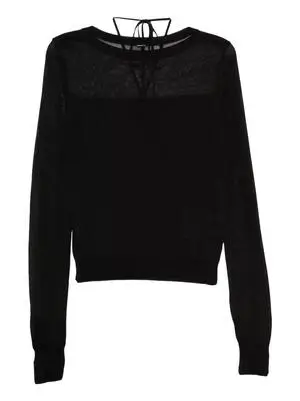 SYSTEM Contrast-panel Knitted Top - Black